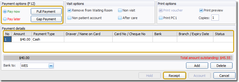 Making a Partial Payment for an Invoice using a Single Payment Type